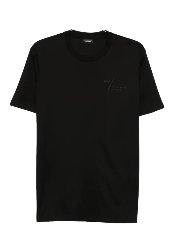 Paul & Shark Cotton T-shirt With Print On The Back - Black