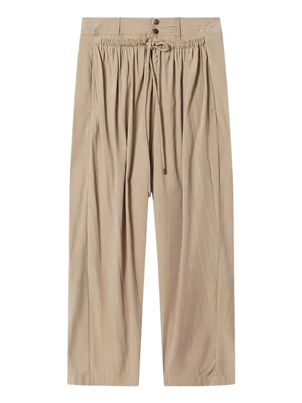 Isabel Marant Inaya Wide-leg Pants With Layered Waistband - Nude & Neutrals