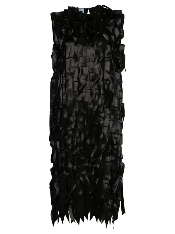 Prada Ribbon-detail Midi Dress - Black