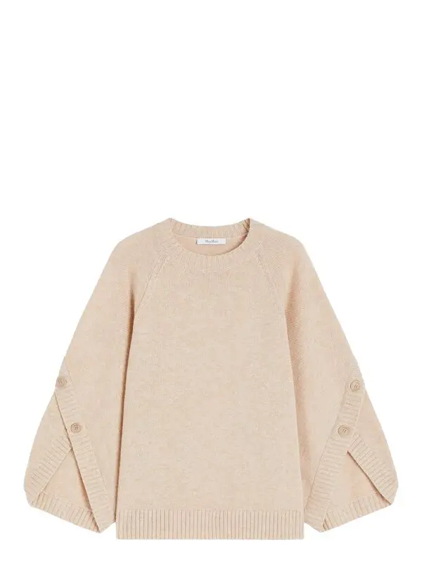 Max Mara Cross-over Pattern Oversized Sweater - Nude & Neutrals
