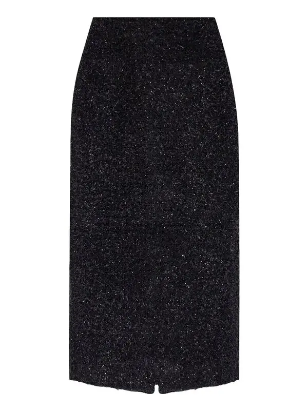 Balenciaga Tweed Midi Skirt - Black