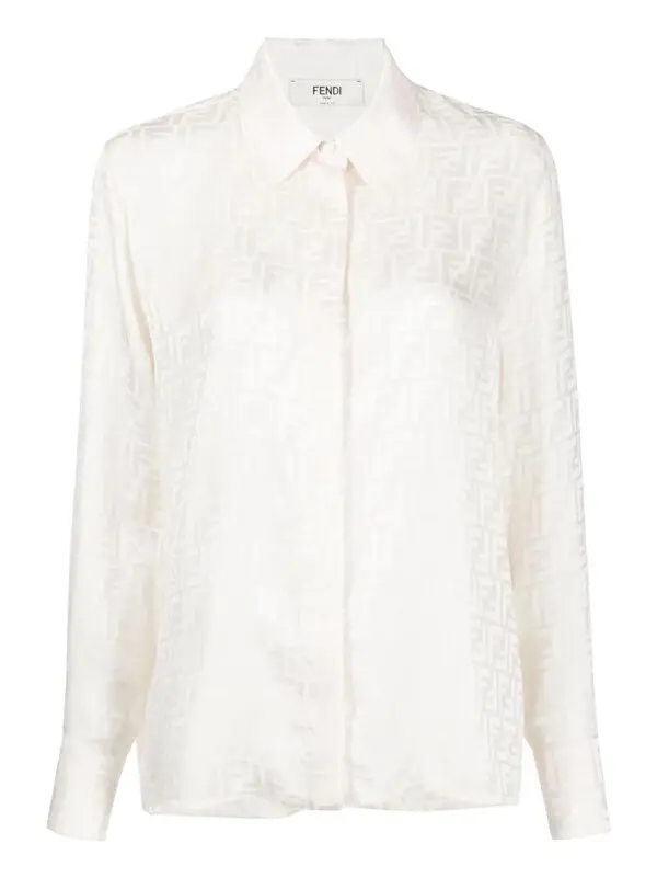 Fendi Ff Silk Fluid Shirt - White