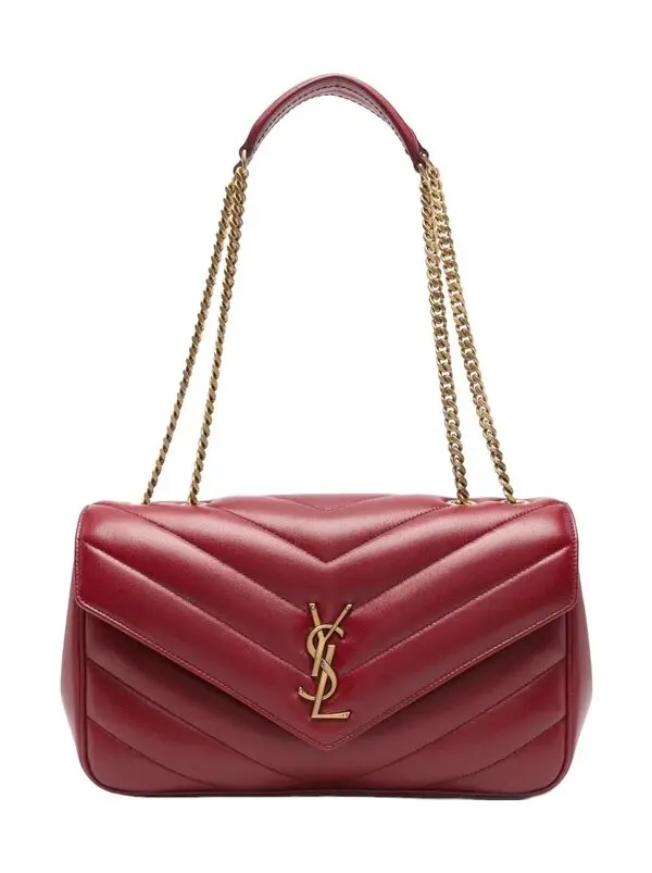Saint Laurent Loulou Medium Leather Bag - Red
