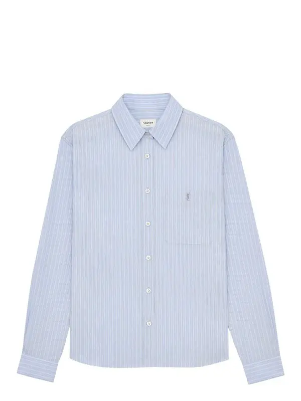 Saint Laurent Cassandre Striped Shirt - Blue