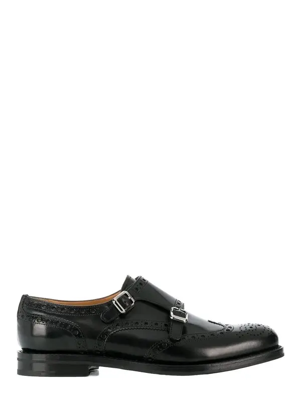 Church's Monk Strap Brogue Shoes - Black