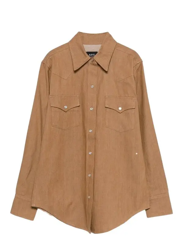 A.p.c. Japanese Denim Western Shirt - Brown