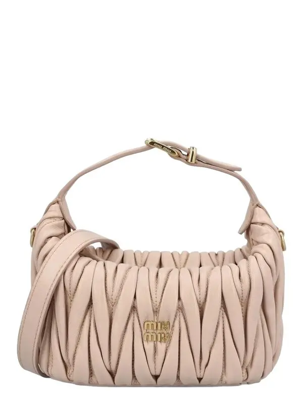 Miu Miu Quilted Nappa Pouch - Nude & Neutrals