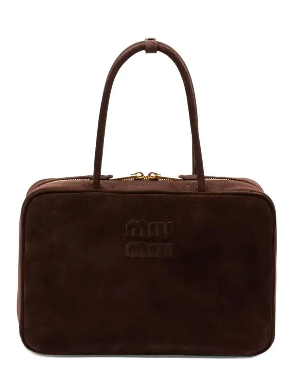 Miu Miu Suede Top Handle Bag - Brown