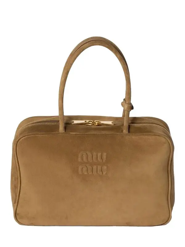 Miu Miu Suede Top Handle Bag - Green