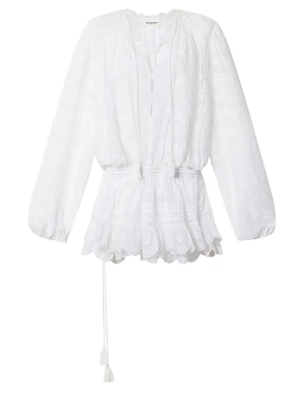 MARANT ETOILE Preya Dress With Ruffles - White