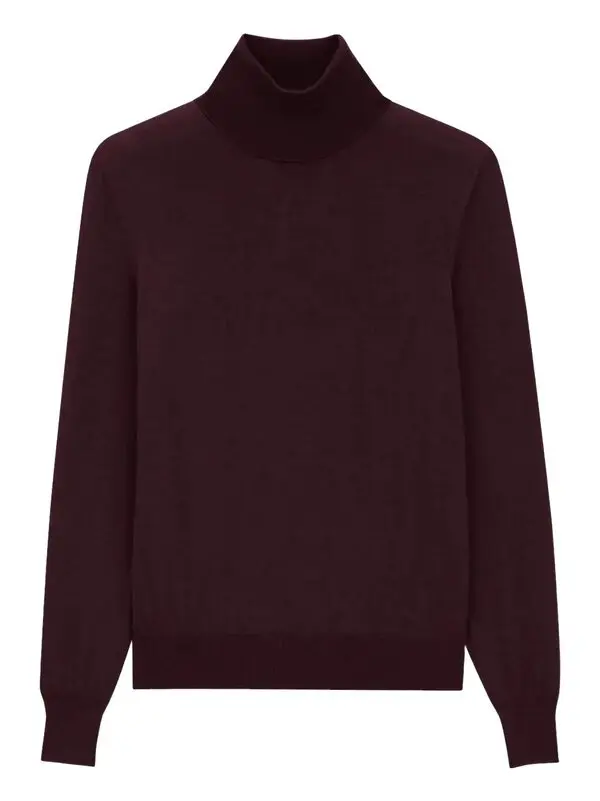 Saint Laurent Fine Knit Wool Turtleneck Pullover - Red