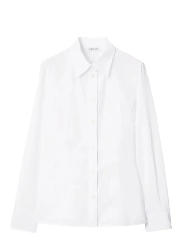 Burberry Eliza Cotton Shirt With Cut Waist - White