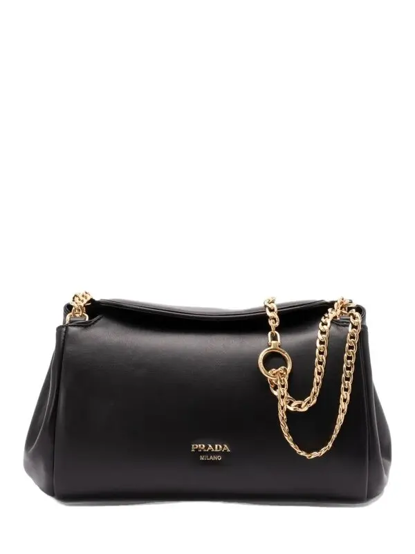 Prada Small Tumulte Leather Shoulder Bag - Black