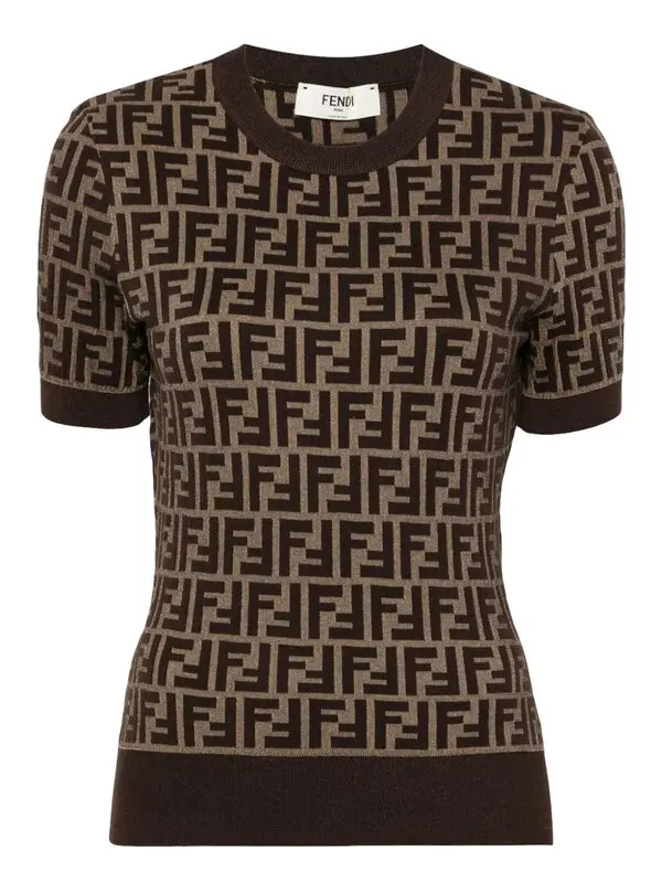 Fendi Ff Short-sleeved Jumper - Brown
