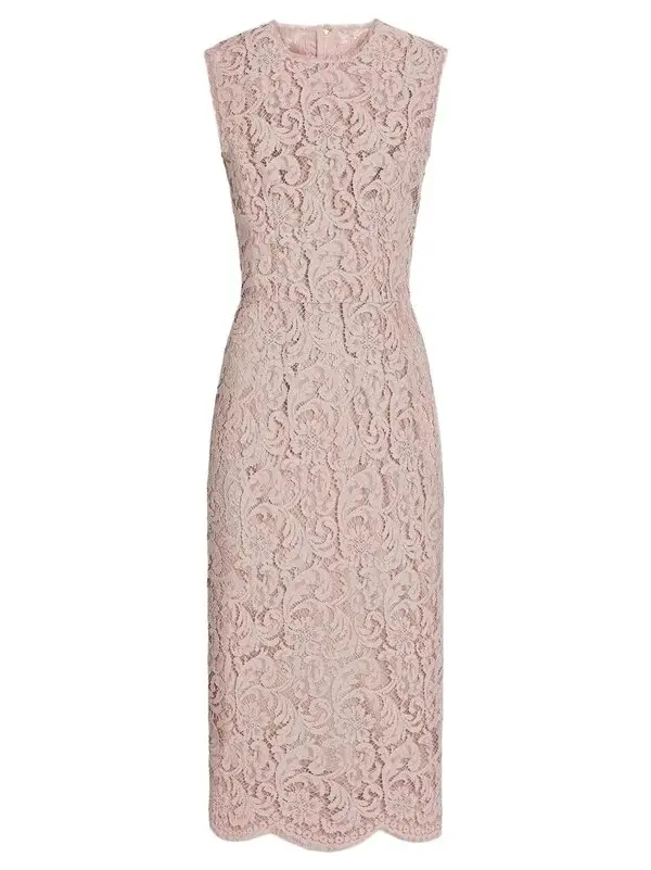 Dolce & Gabbana Cordonetto Lace Midi Dress - Pink & Purple