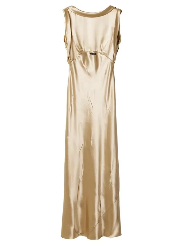 Miu Miu Long Satin Dress - Metallic
