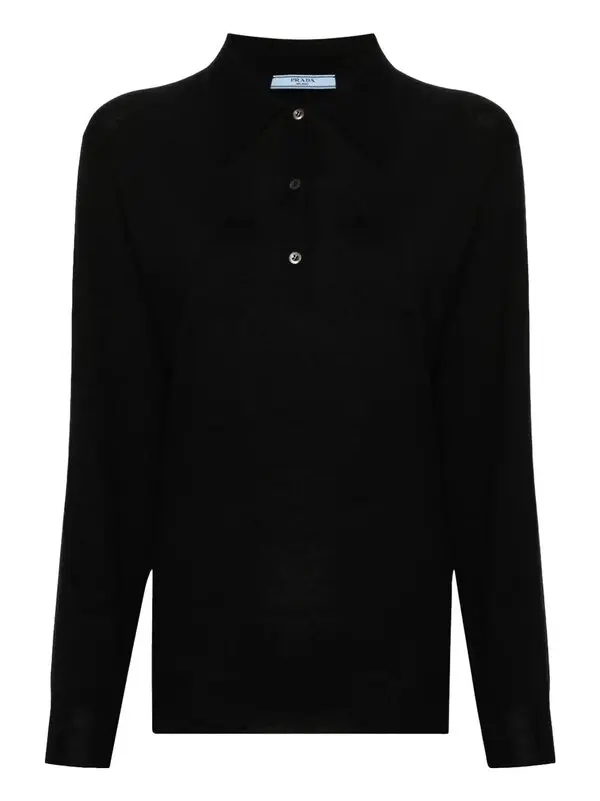 Prada Cashmere Polo Shirt - Black