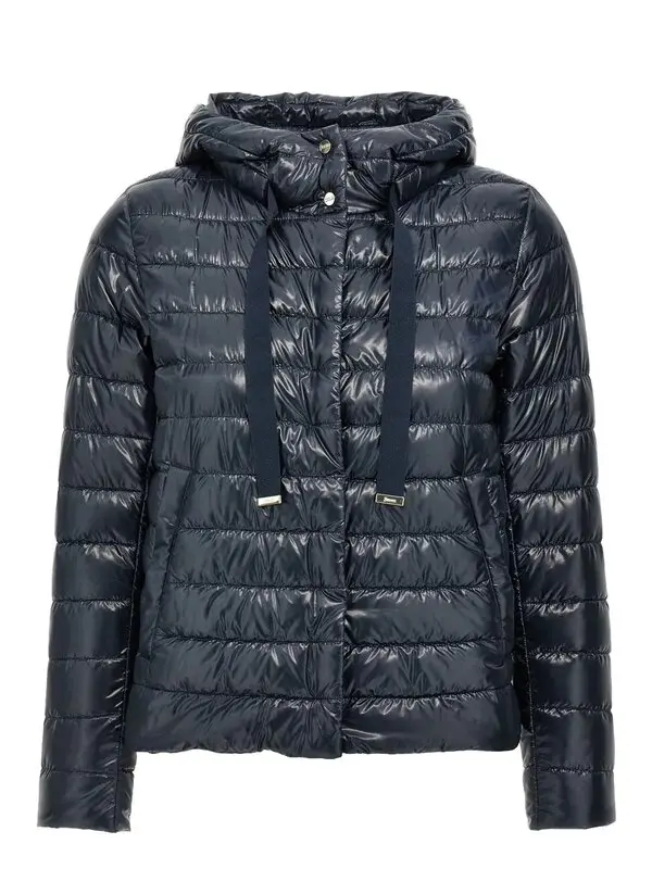 Herno Ultra-light Quilted Down Hooded Jacket - Blue