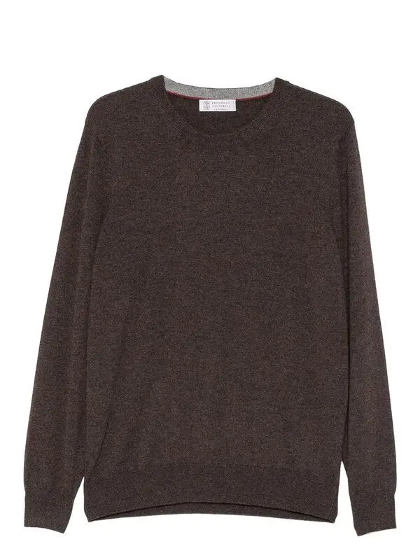 Brunello Cucinelli Crew Neck Cashmere Sweater - Brown