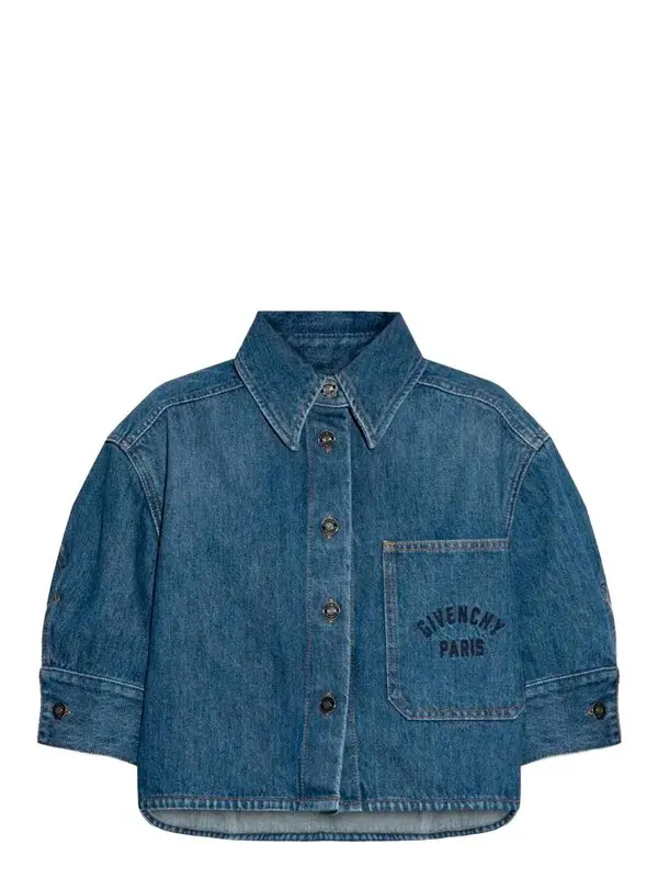 Givenchy Short Cocoon Denim Shirt - Blue