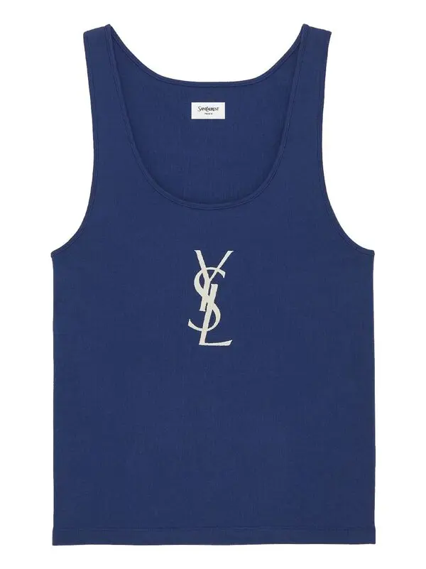 Saint Laurent Cassandre Oversized Tank Top - Blue