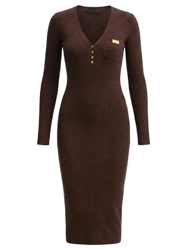 Elisabetta Franchi Knitwear Dress - Brown