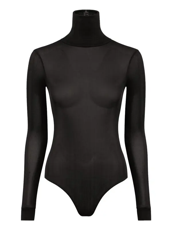 MAISON MARGIELA Semi-sheer Bodysuit - Black
