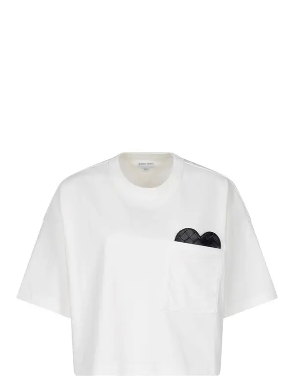 Bottega Veneta Soft Cotton Jersey Cropped T-shirt - White