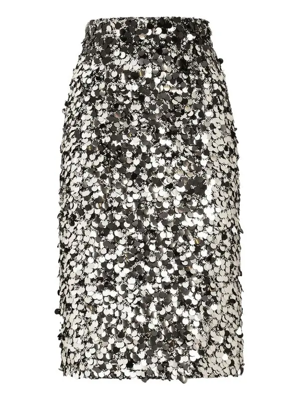 Dolce & Gabbana Sequin-embellished Midi Skirt - Metallic