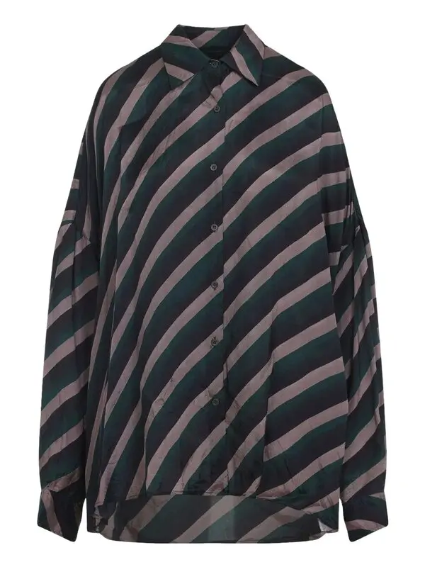 Dries Van Noten Casia Striped Shirt - Green