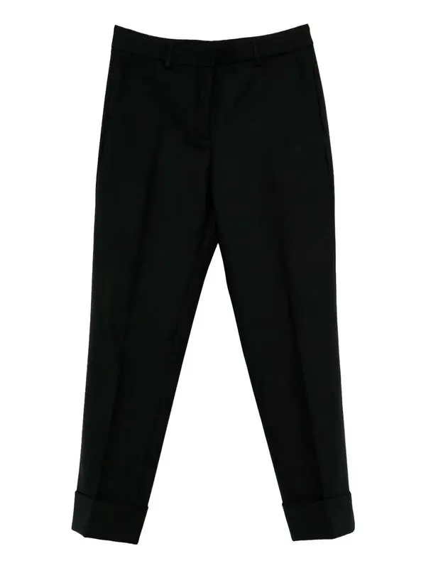 Prada Tapered Wool Trousers - Black