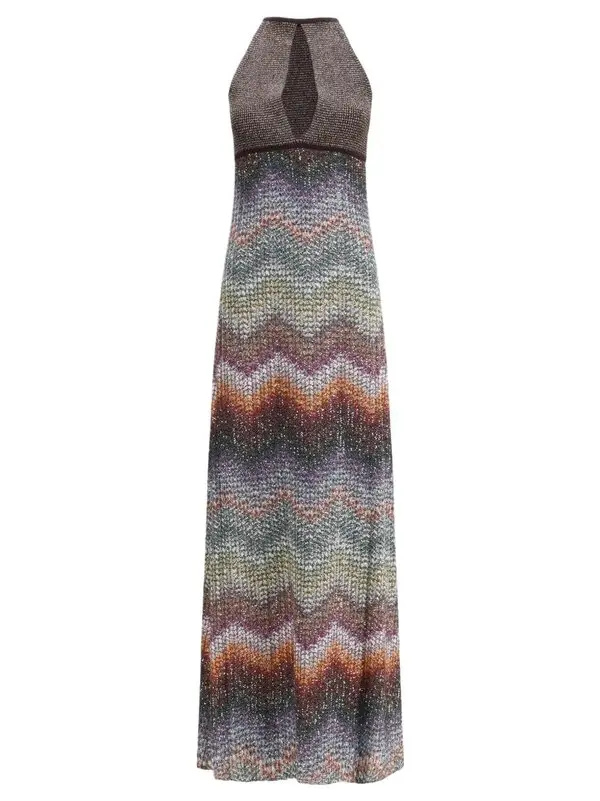 Missoni Long Dress With American Neckline - Multi