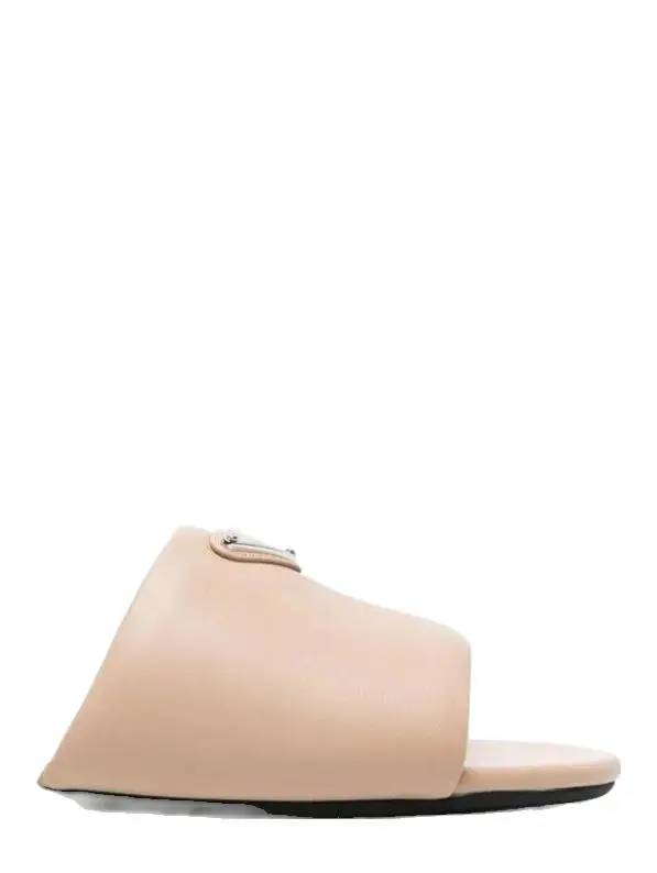 Prada Leather Slides - Nude & Neutrals