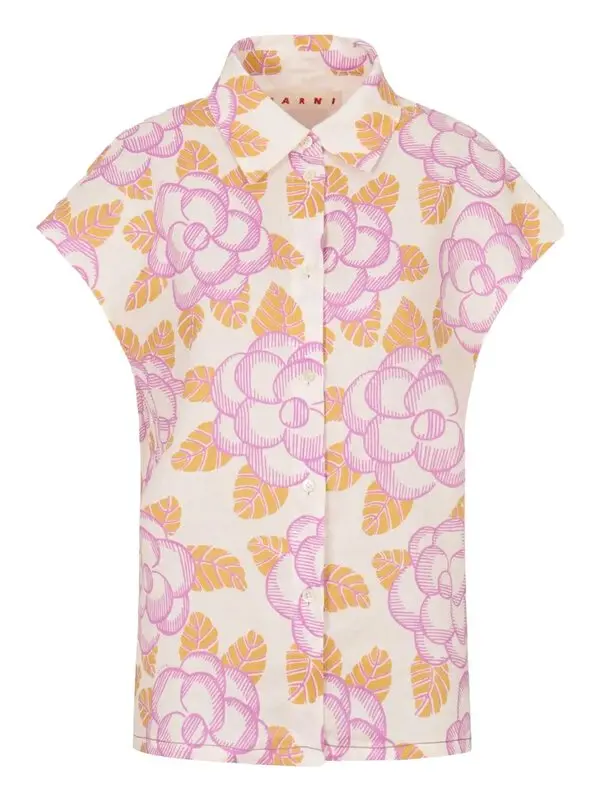 Marni Floral Print Shirt - Nude & Neutrals