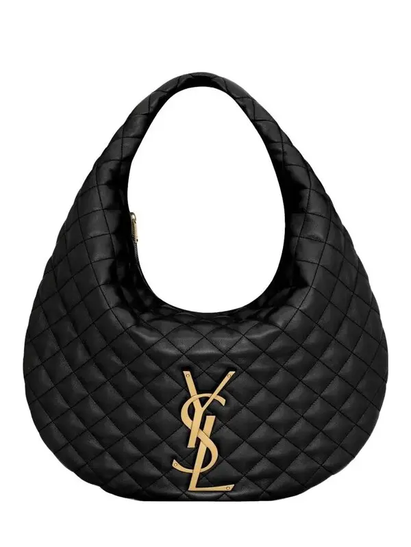 Saint Laurent Icare Quilted Nappa Hobo Bag - Black