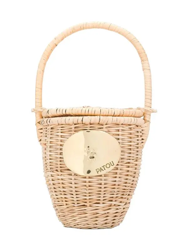 PATOU Wicker Bucket Bag - Nude & Neutrals