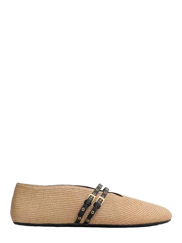 Alaïa Paper Straw Flat Ballerinas - Nude & Neutrals