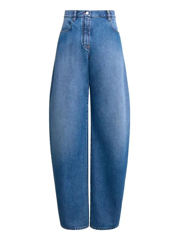 Alaïa Low Waist And Round Jeans - Blue