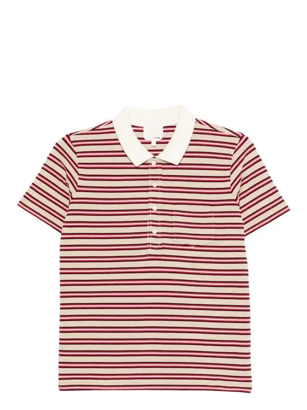 A.p.c. Striped Cotton Polo - Nude & Neutrals