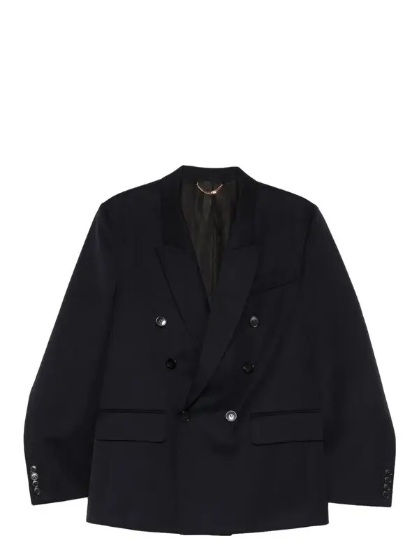 Victoria Beckham Double-breasted Wool Suit Jacket - Blue