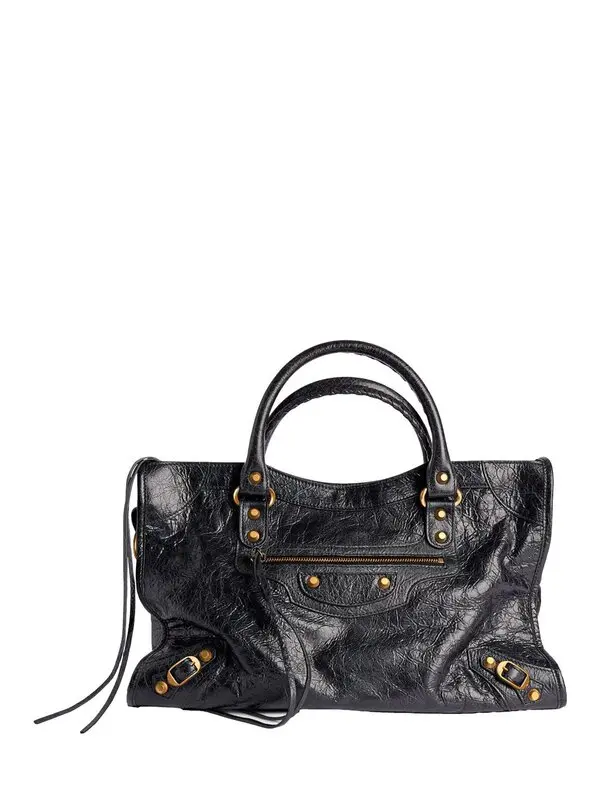 Balenciaga Le City Medium Arena Leather Bag - Black