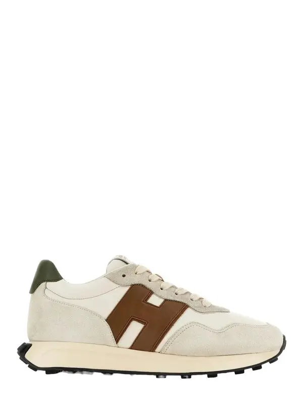 Hogan H601 Nappa And Suede Sneakers - Nude & Neutrals