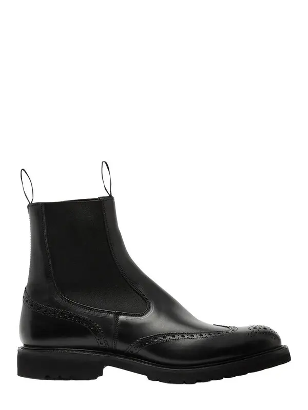 TRICKER`S Henry Brogue Chelsea Boots - Black