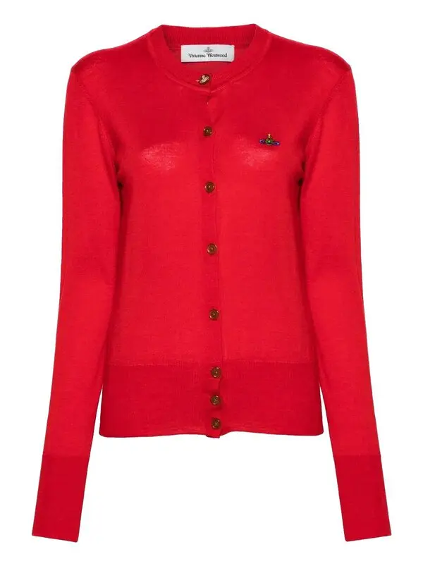 VIVIENNE WESTWOOD Lightweight Wool Blend Cardigan - Red