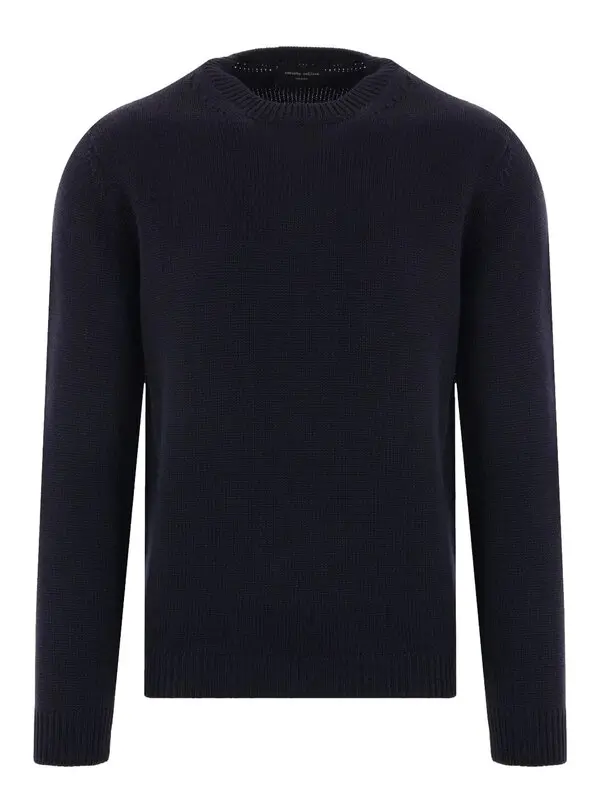 ROBERTO COLLINA Crew-neck Silk Jumper - Blue