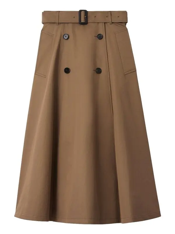 Burberry Midi Trench Skirt - Brown