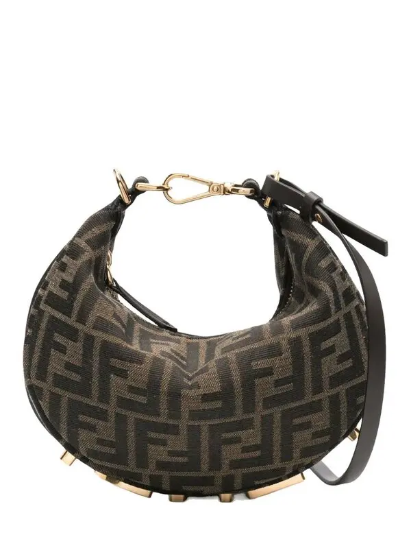 Fendi Ff Jacquard Graphy Mini Bag - Brown
