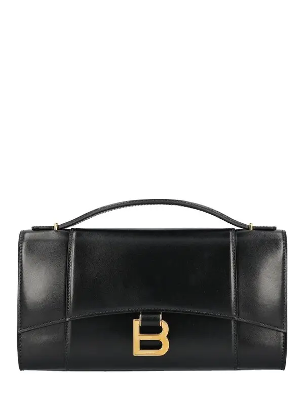 Balenciaga Hourglass Clutch With Top Handle - Black