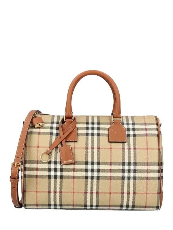 Burberry Check Bowling Bag - Nude & Neutrals