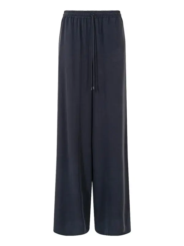 Max Mara Wide-fit Washed Silk Trousers - Blue